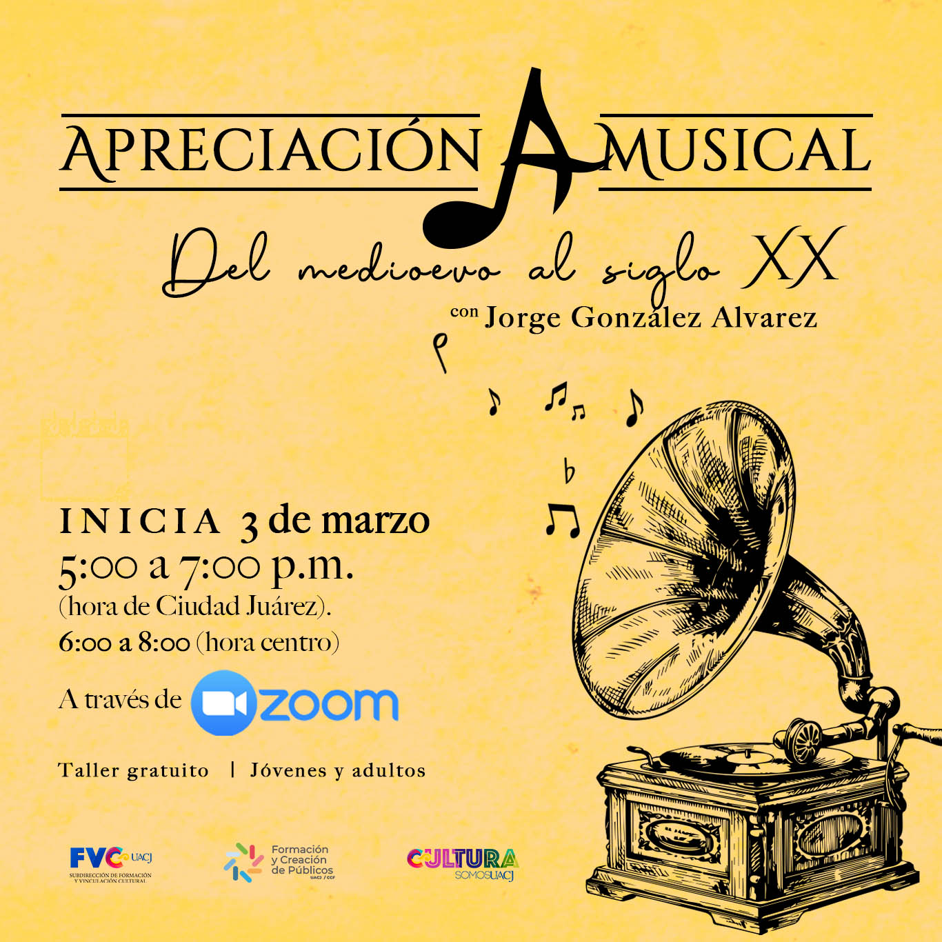 Taller Apreciación musical. Del medioevo al siglo XX